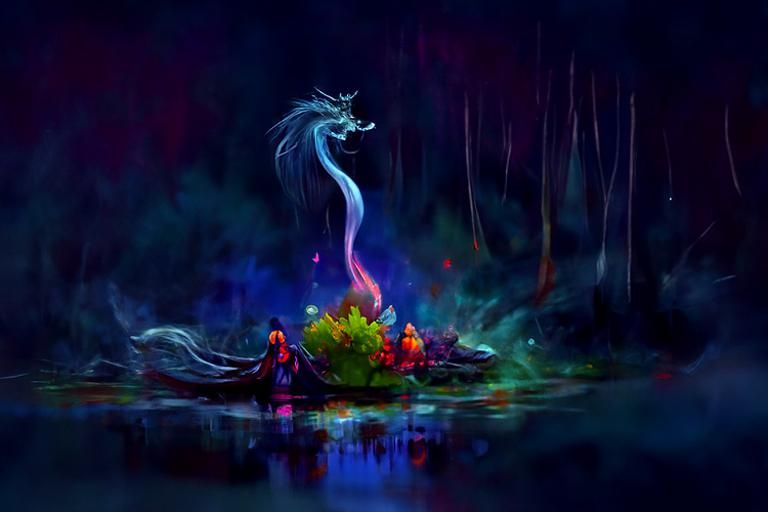Fantasy mythical pond by Alayna Danner Dang My Linh Alyn Spiller Lim ...