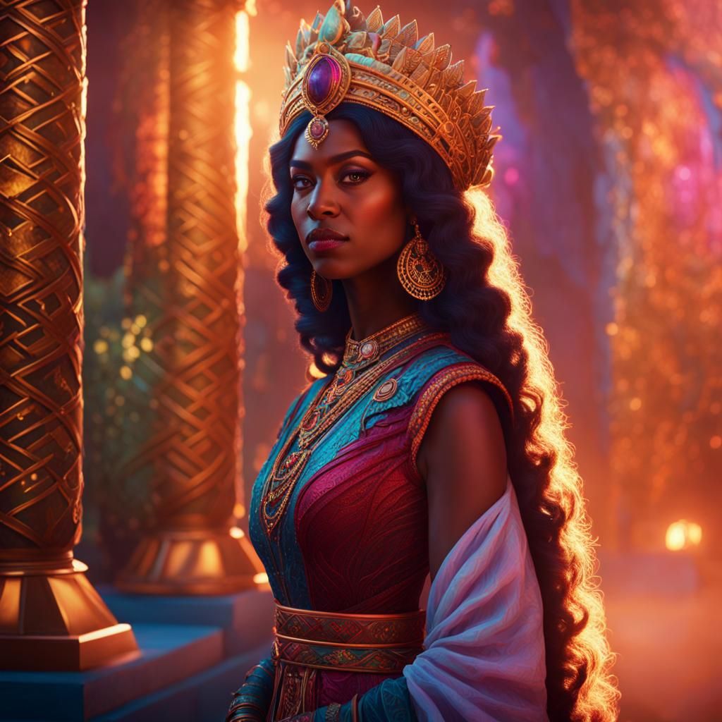 Queen Vashti from the bible - Regal Hyperrealistic Portrait ...