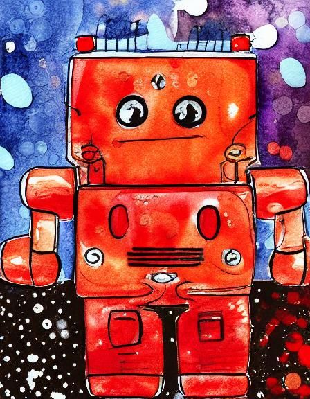 Happy Robots random overlapping piece doodle drawing photomontage ...