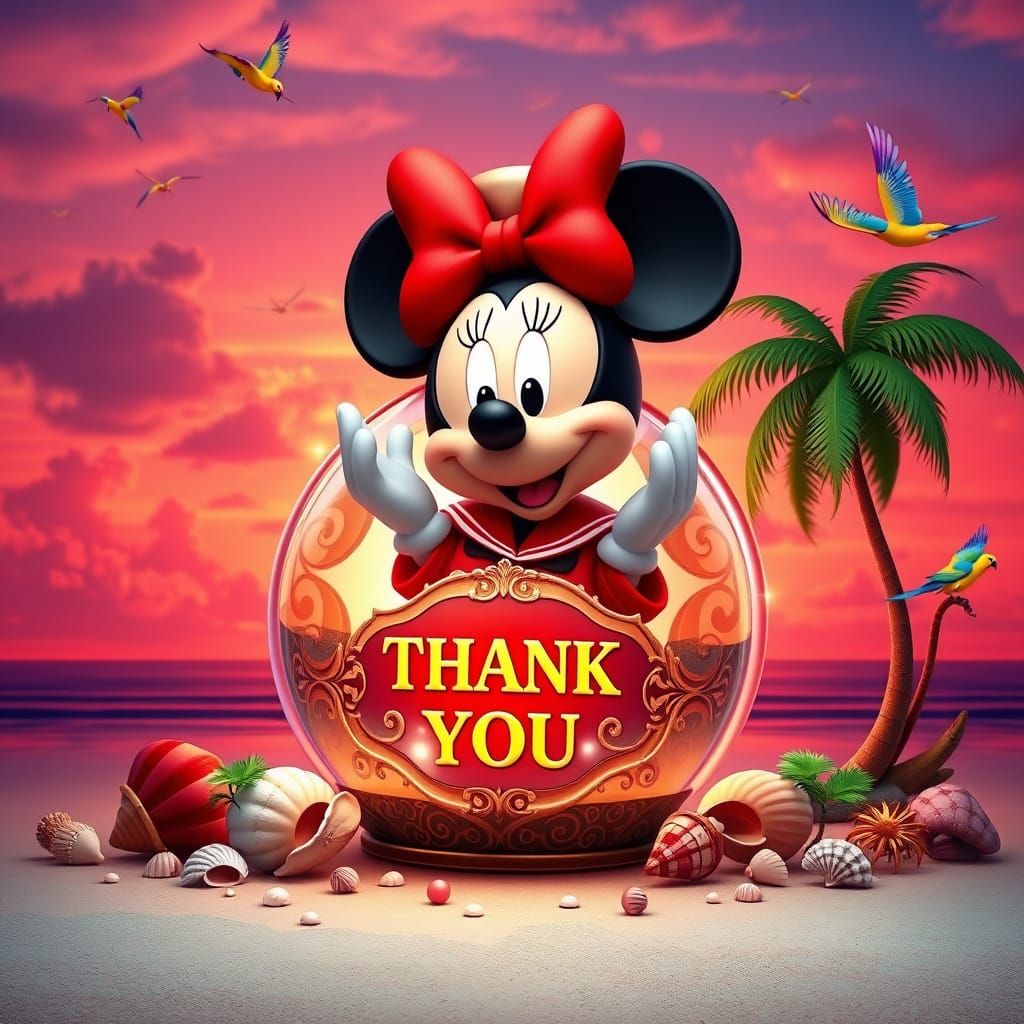 Minnie Mouse in a Whimsical Potion Bottle Scene - AI Art