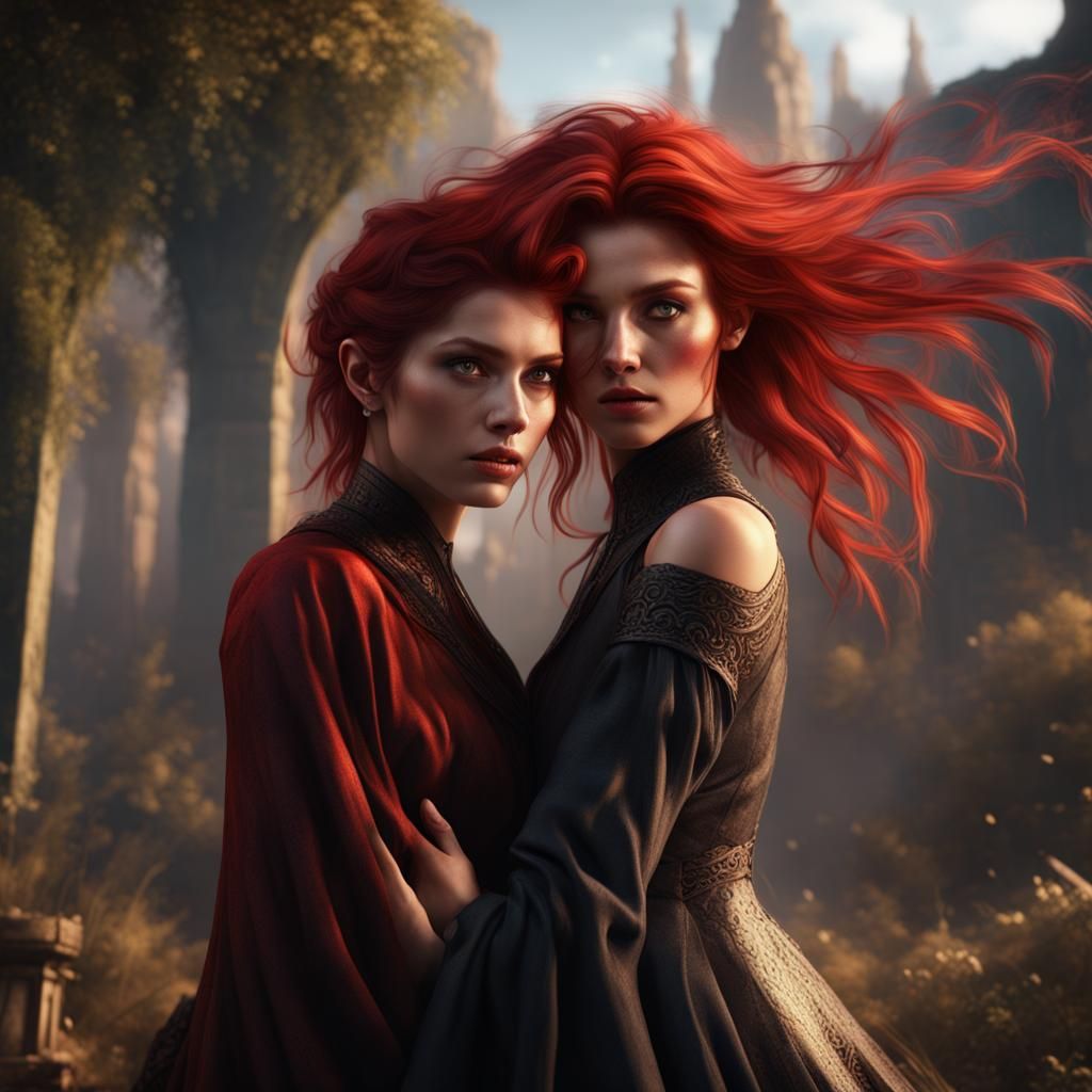 Two sisters fight for freedom! - AI Generated Artwork - NightCafe Creator