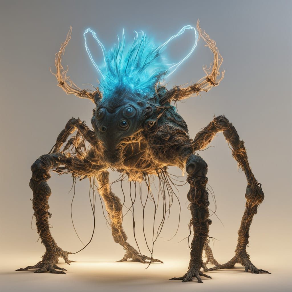 Luminous Surrealist Creature in Radiant Backlight - AI Art