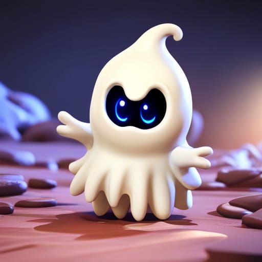 cute baby ghost - Whimsical Baby Spirit in Vivid Fantasy Rea...