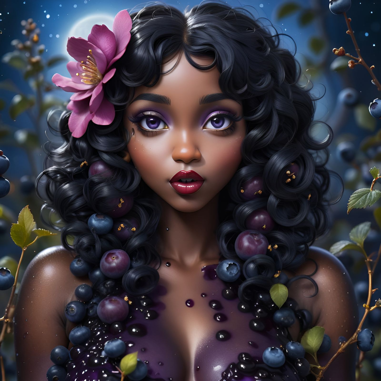 Blueberry Lorelei - AI Generated Artwork - NightCafe Creator