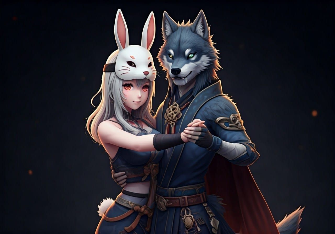 The Rabbit Dances With The Wolf 2 - Female Rabbit in Wolf Ma...