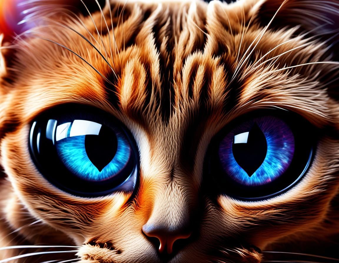 Big alien cat eyes - AI Generated Artwork - NightCafe Creator