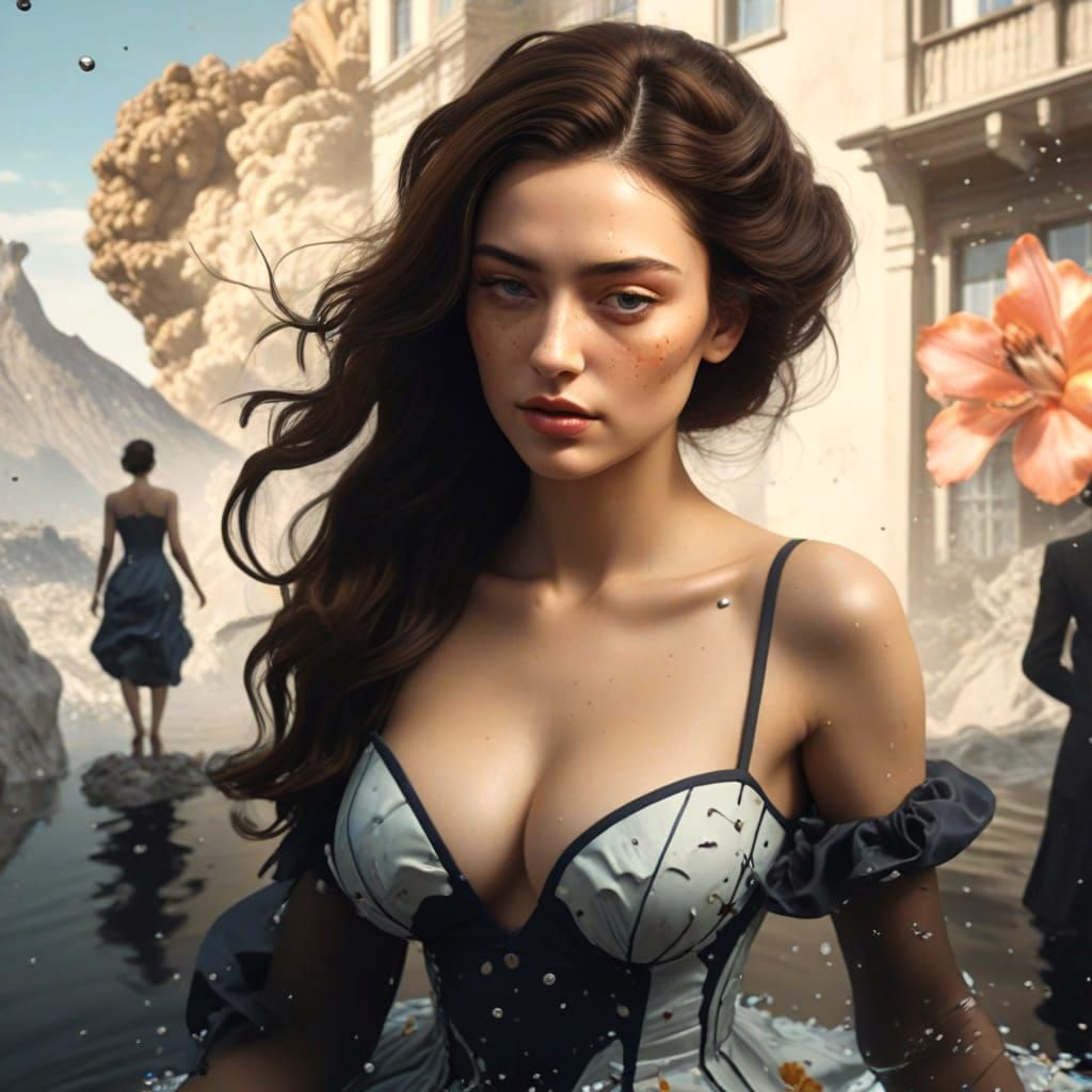 Toroid World in Turmoil: Lava and Cityscape Collid... - AI Art