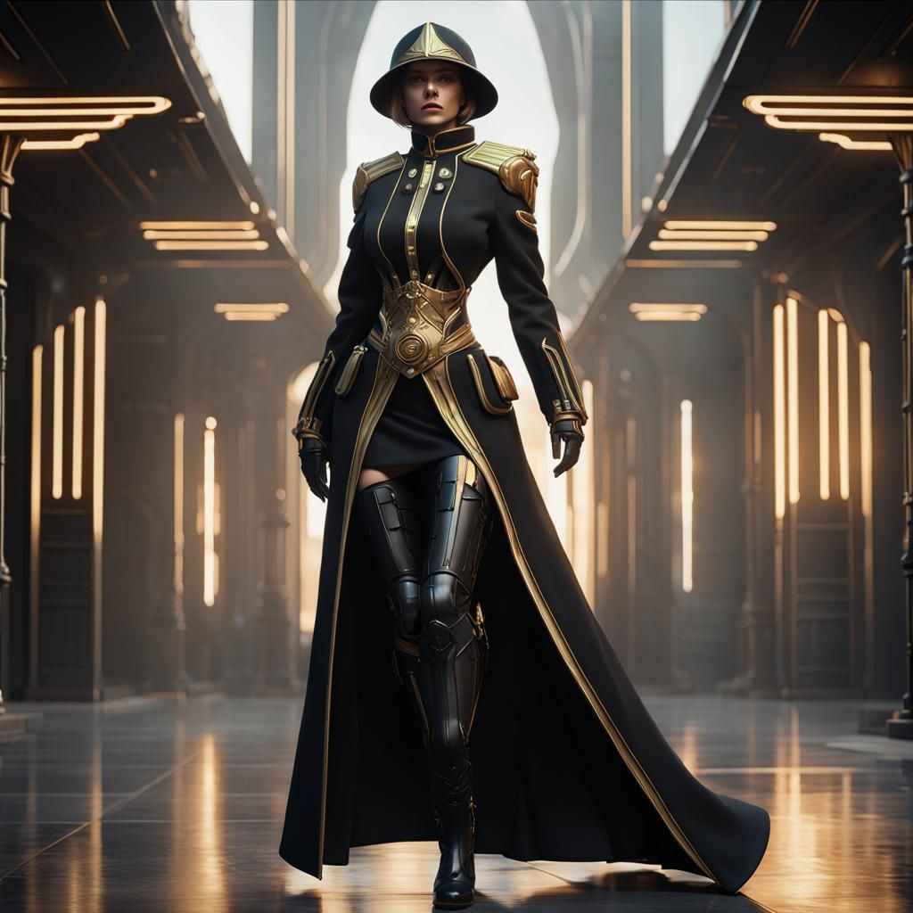 Glamorous Dark Fantasy Military Uniform in Art Dec... - AI Art