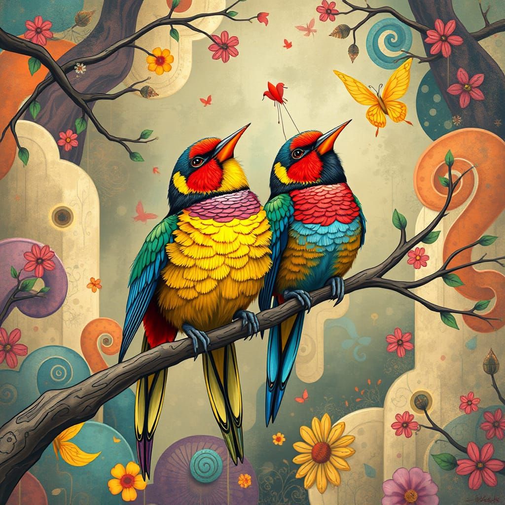 Chirp Chirp Tweet Tweet! - Fantasy Birds Sing in Vibrant Whi...