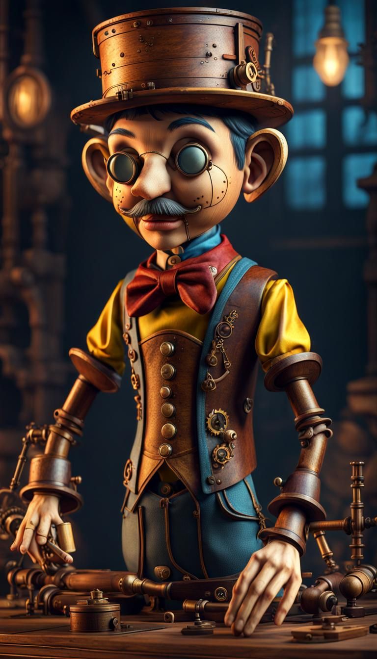 Steampunk puppet - AI Generated Artwork - NightCafe Creator