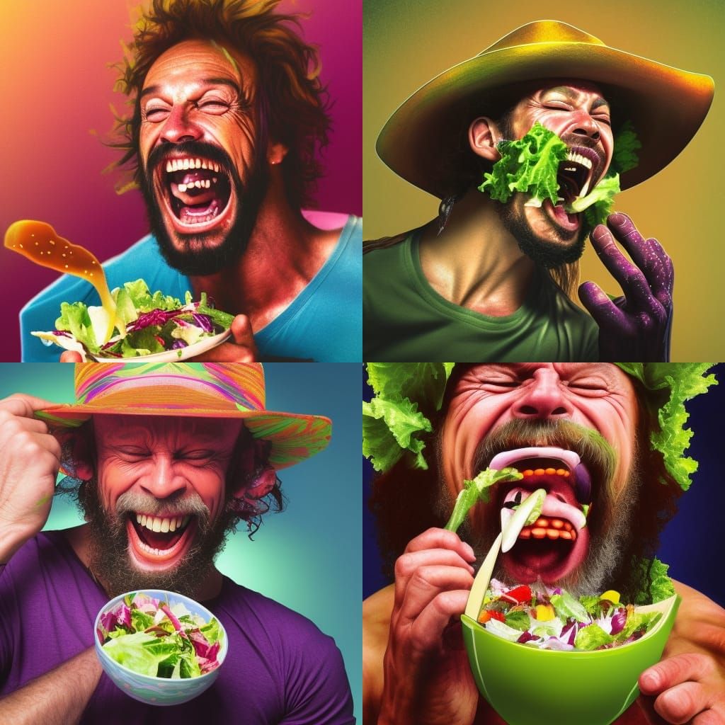 Randy savage laughing eating salad - AI Generated Artwork - NightCafe ...