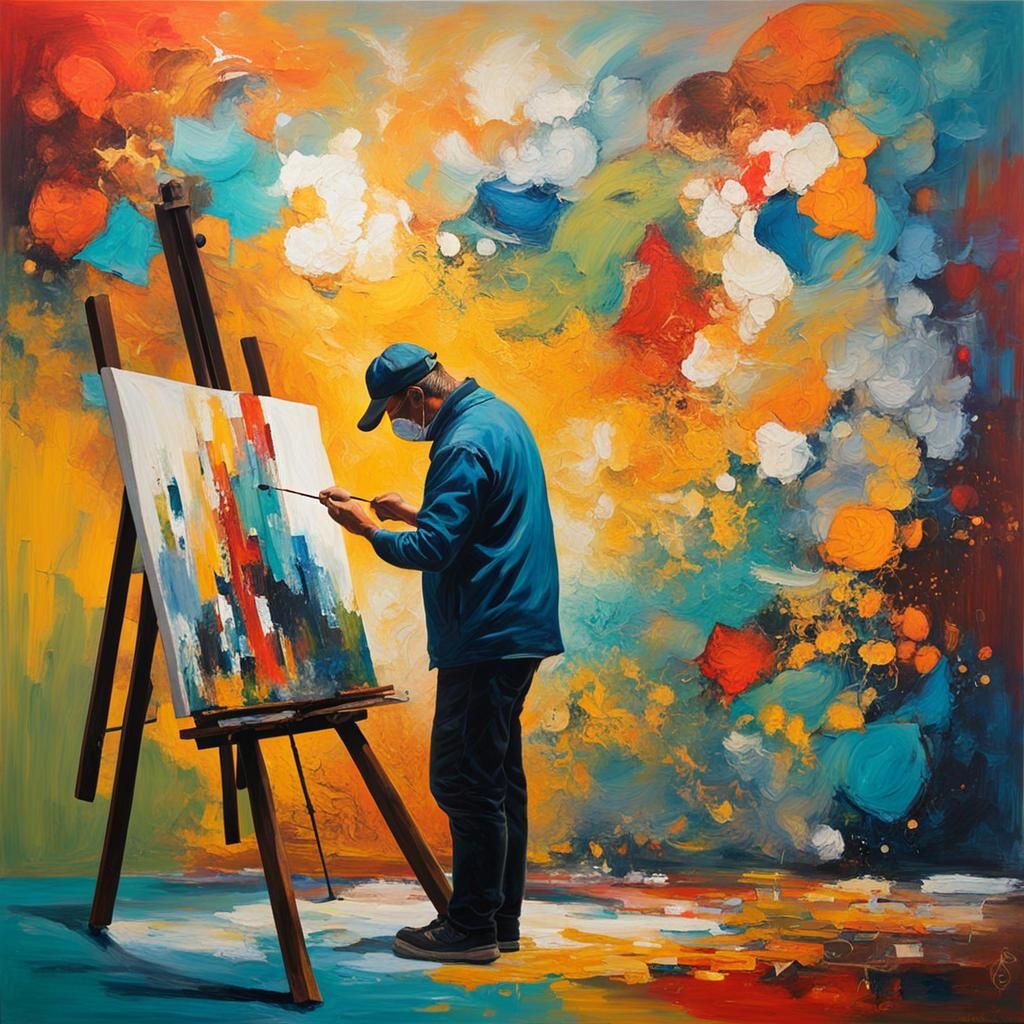 An artist painting a picture of an artist painting a picture - infinite ...