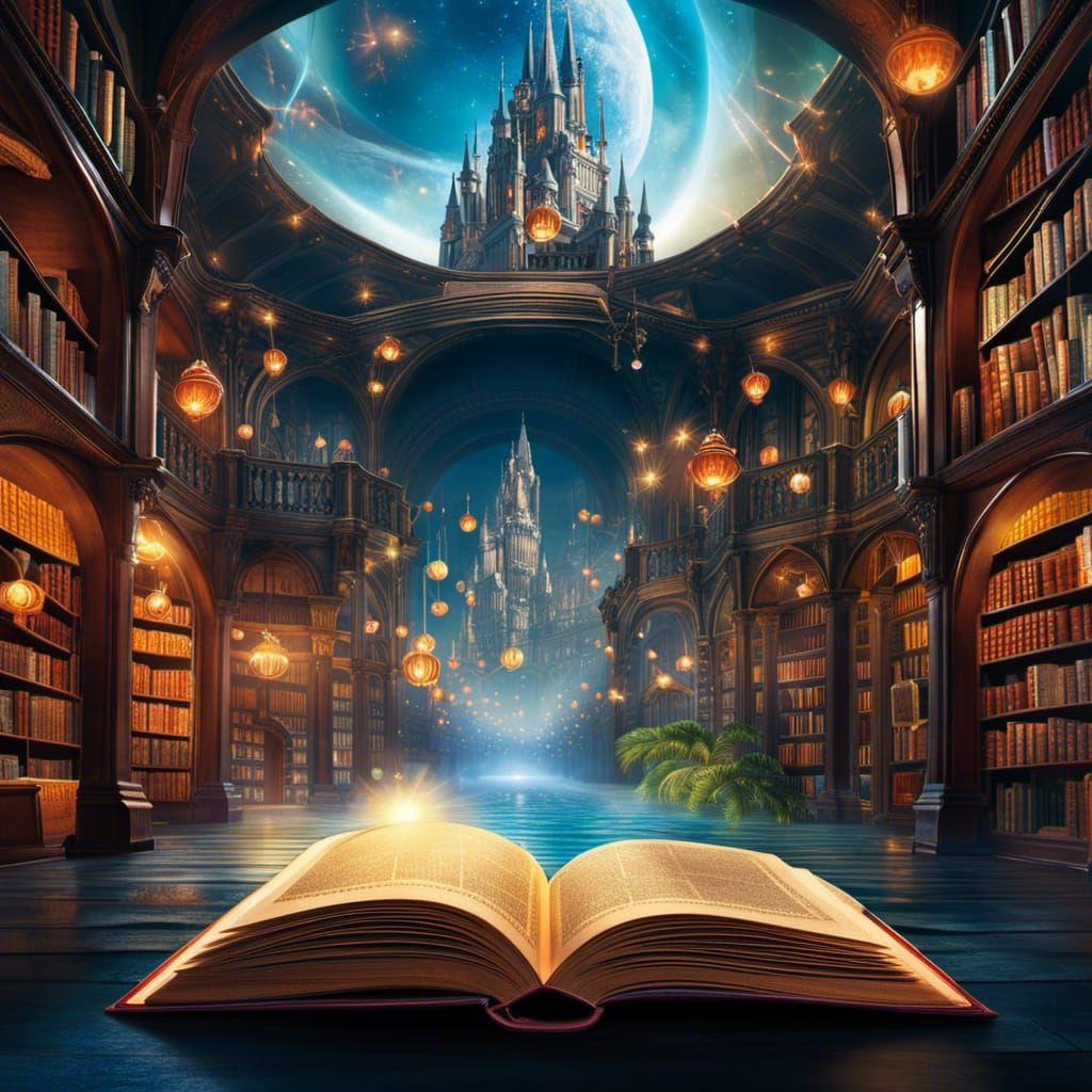 Pagemasters Library - AI Generated Artwork - NightCafe Creator