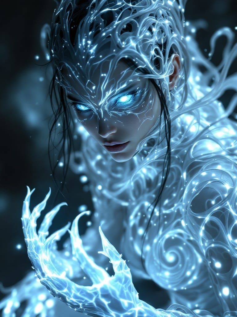 Crystal - Ethereal Phantom Hunter in Shimmering Spectral Sui...