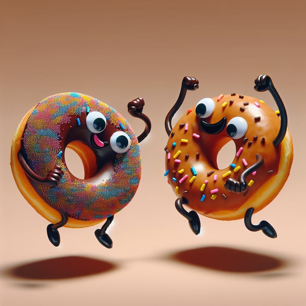 Goofy dancing donuts - AI Generated Artwork - NightCafe Creator