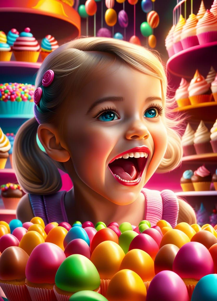 Surrounded by Colorful Candy Treats! : r/nightcafe