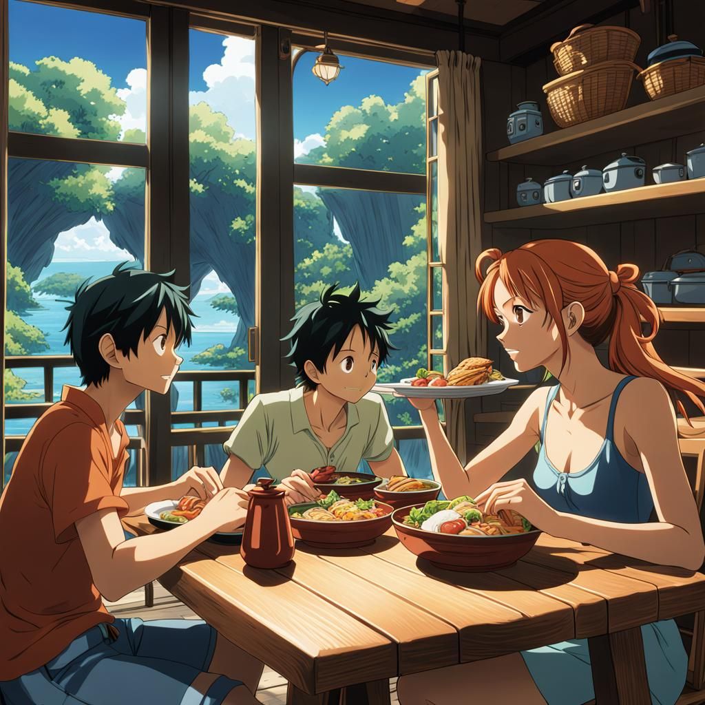 Lunch with Nami - AI Generated Artwork - NightCafe Creator