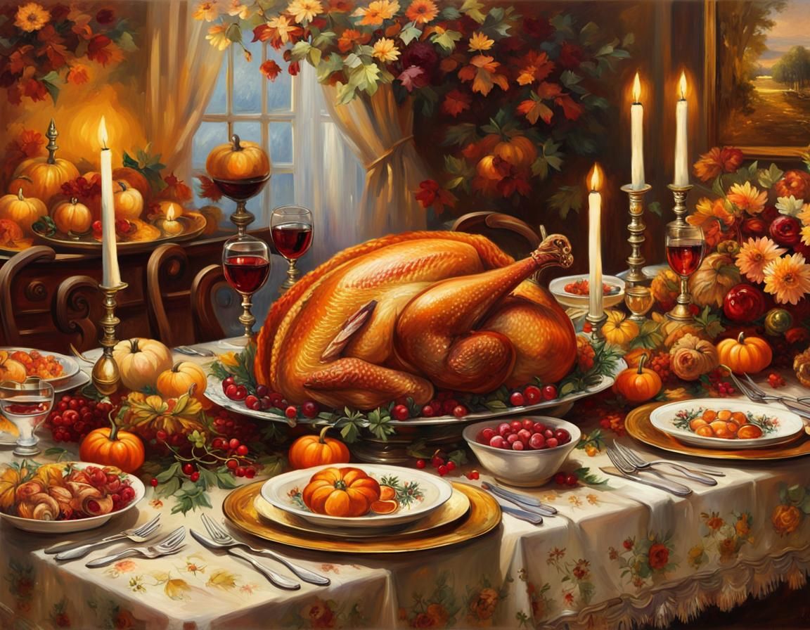 Thanksgiving Dinner - AI Generated Artwork - NightCafe Creator