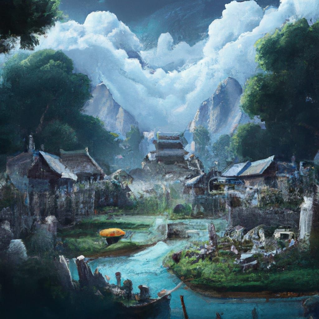 Night Village - AI Generated Artwork - NightCafe Creator