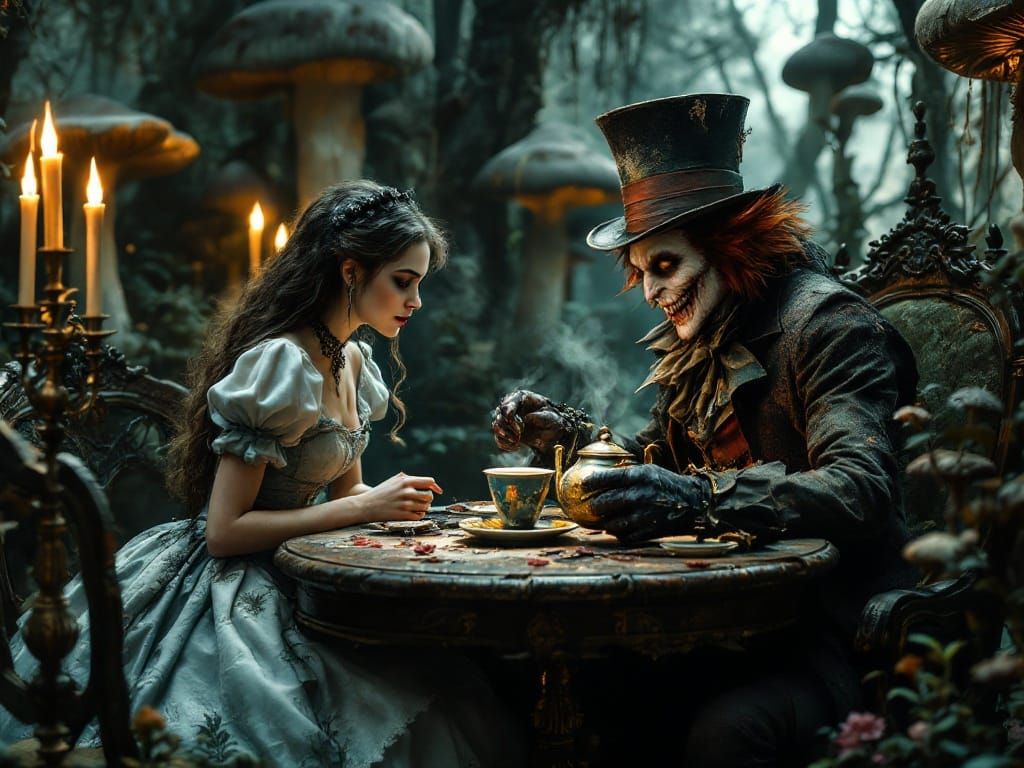 Alice at the Tea Party with the Mad Hatter