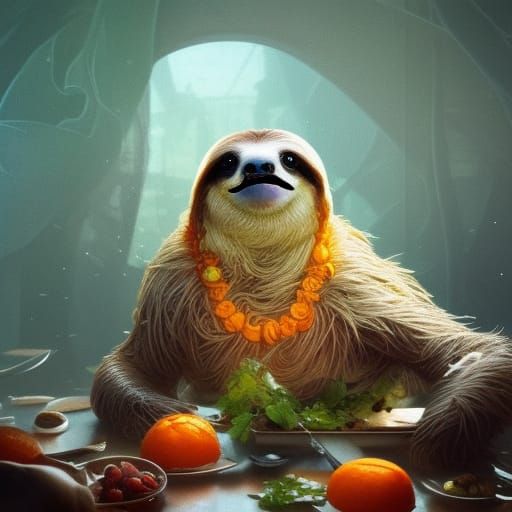 sloth in soup - AI Generated Artwork - NightCafe Creator