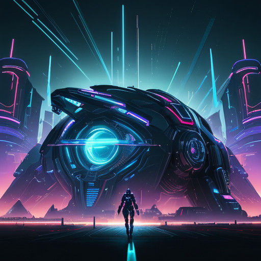 "Design an ultra-futuristic and glowing Tron-inspired robot named ...
