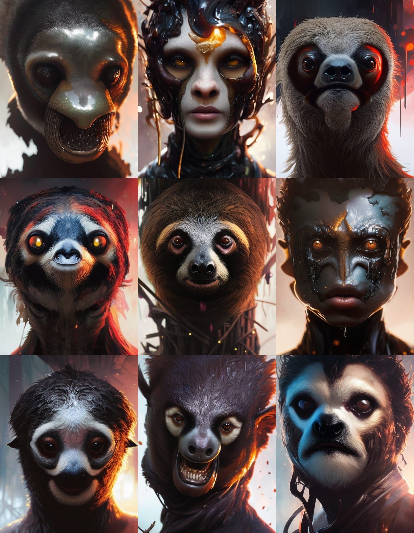 Some wax "sloths" monsters - AI Generated Artwork - NightCafe Creator