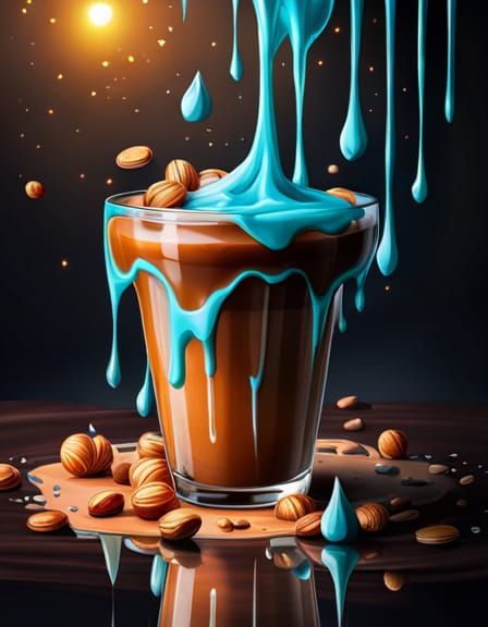 Exploding Coffee In a Glass - AI Generated Artwork - NightCafe Creator