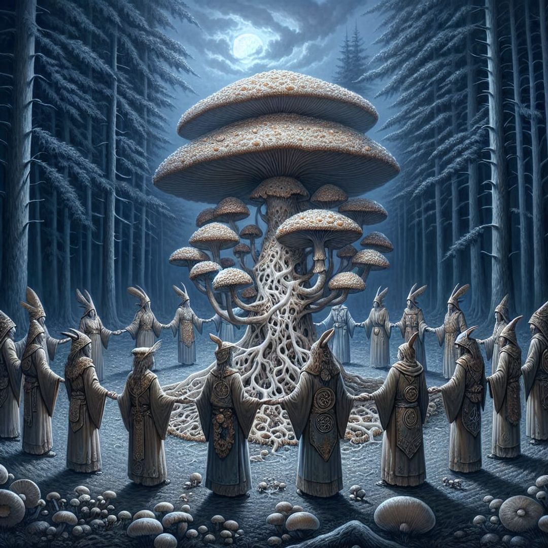 Circle of spores druids - AI Generated Artwork - NightCafe Creator