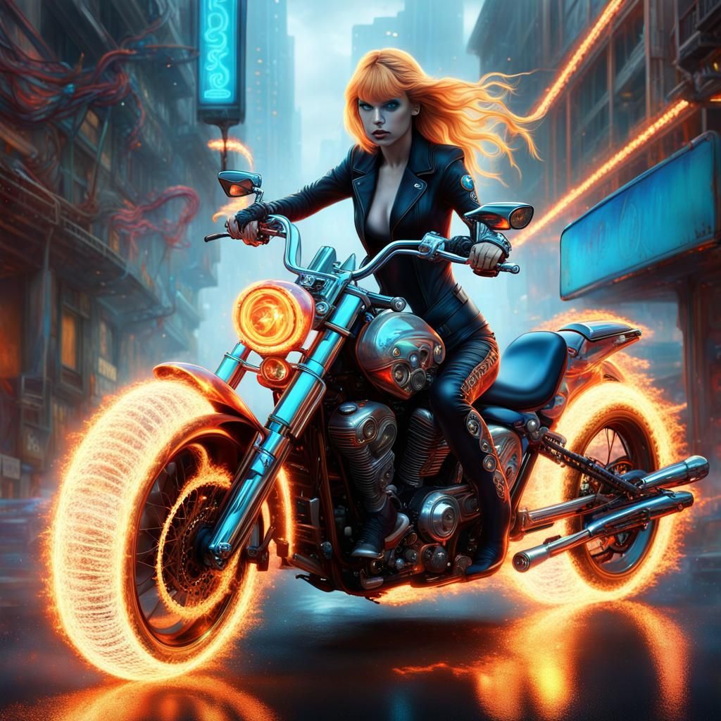 Taylor Swift as Ghost Rider v0.1 - AI Generated Artwork - NightCafe Creator