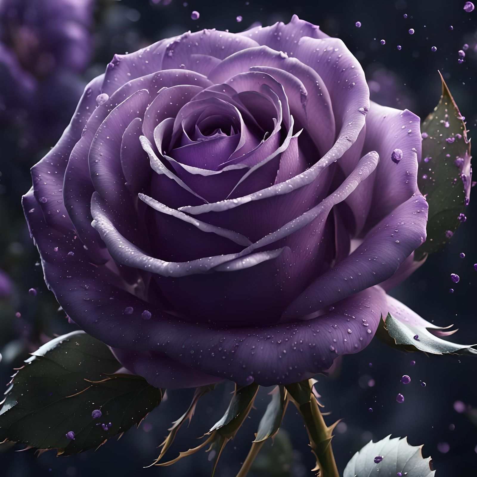 close up of a beatiful light purple rose - AI Generated Artwork ...