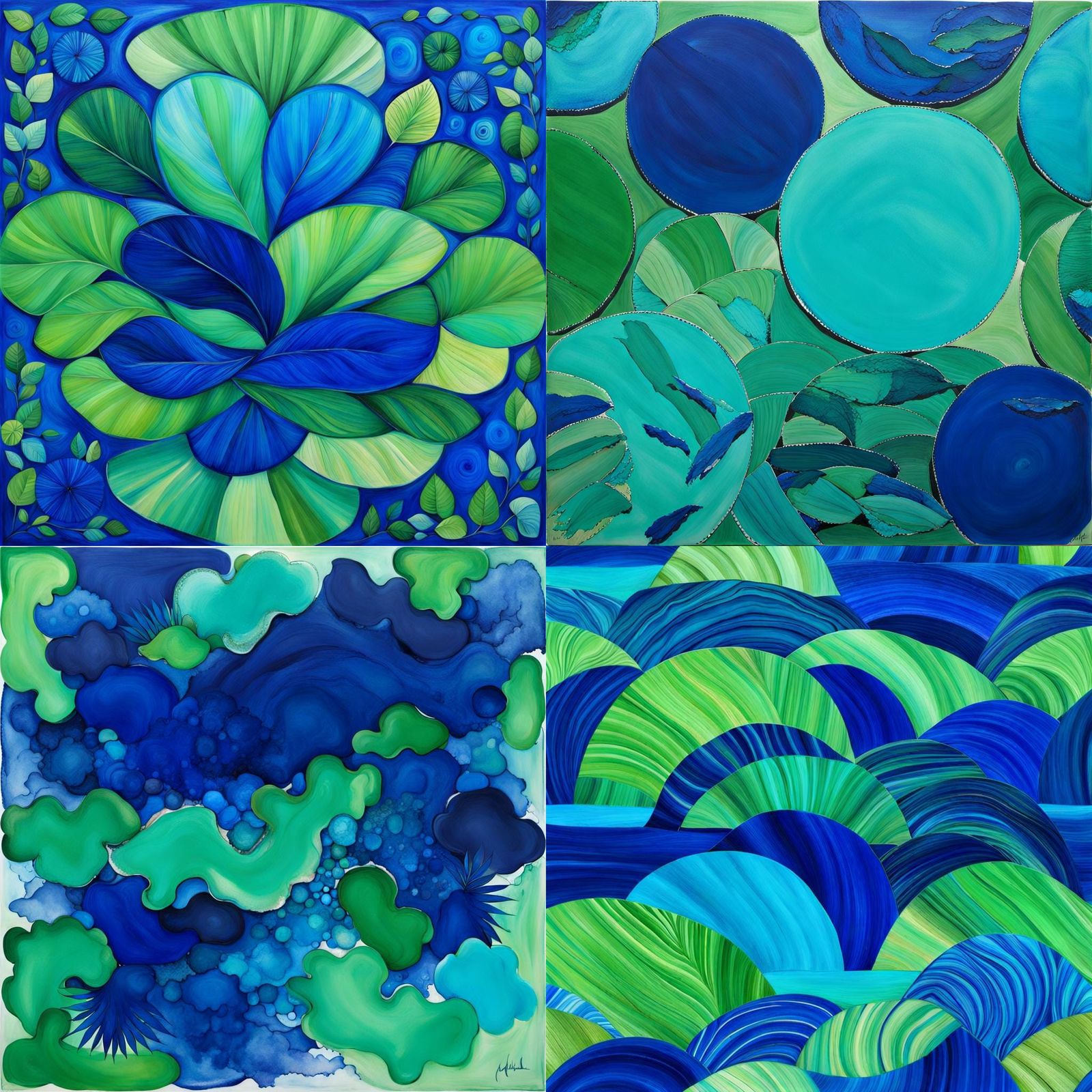 Blue and Green abstract series - Blue and Green abstract se...