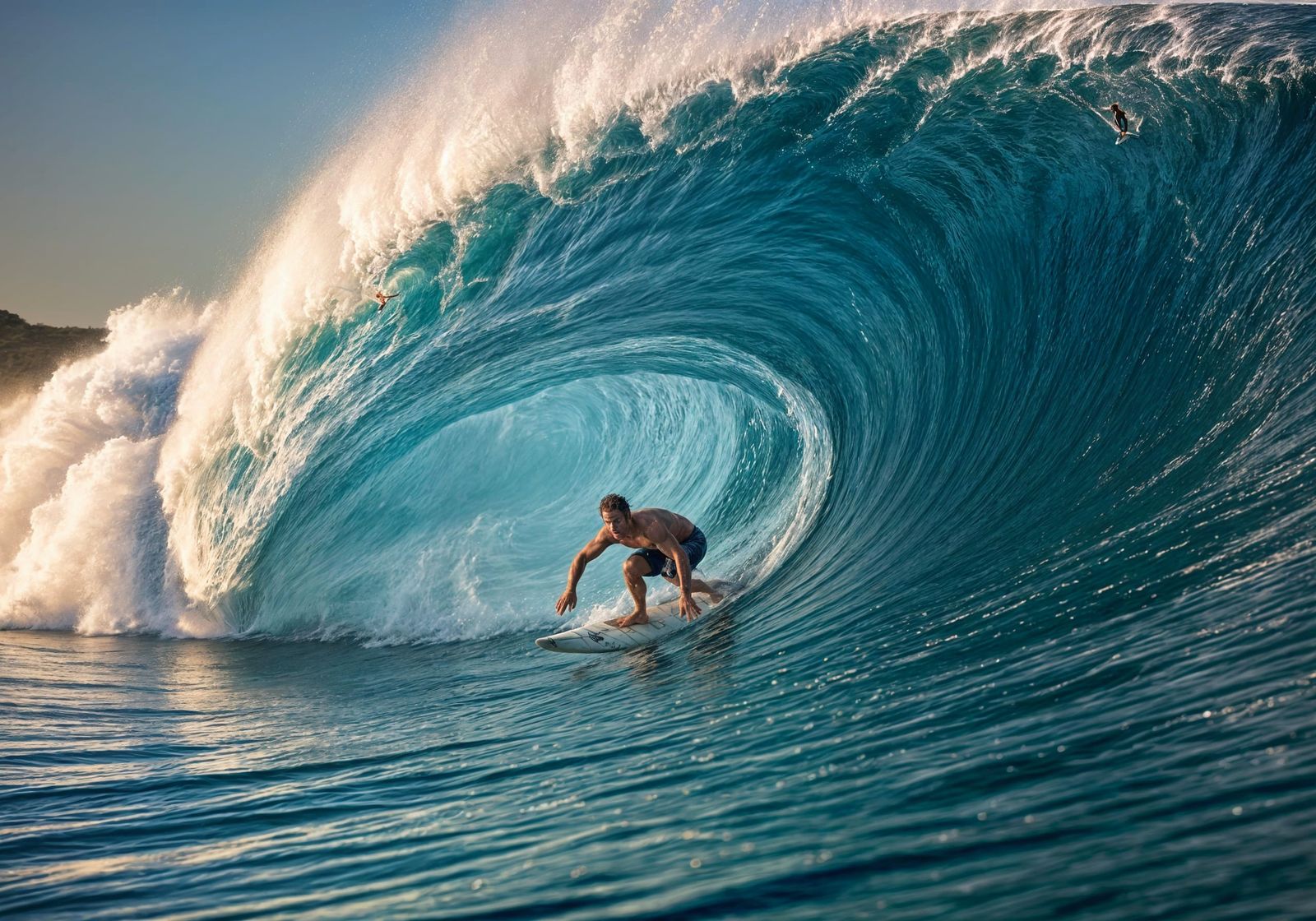 Out of the big barrel - Surfer Thrills in Epic Barrel Wave