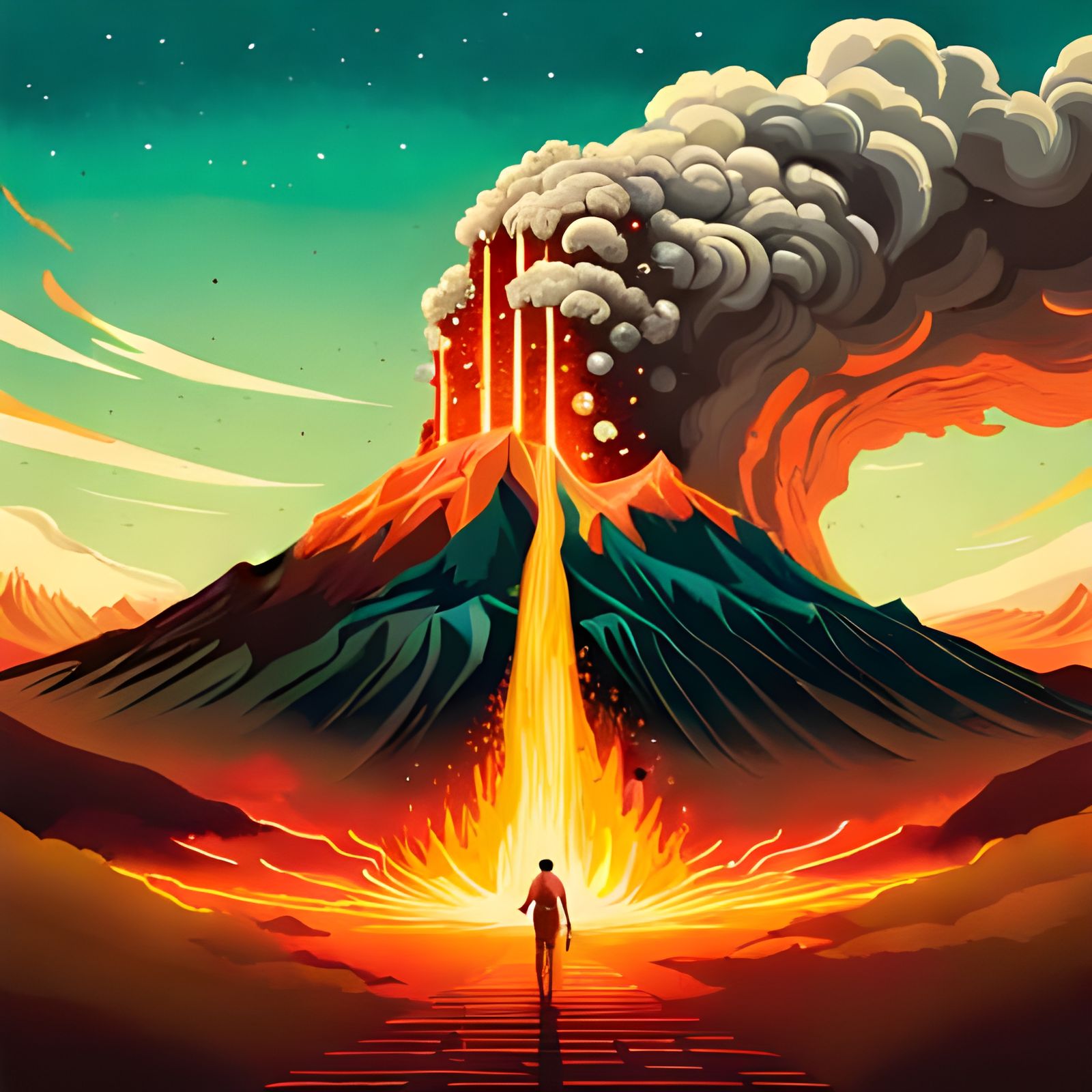 Volcano Man - AI Generated Artwork - NightCafe Creator