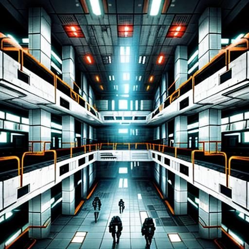 Dystopian Cloning Facility Interior in Grim Sci-Fi... - AI Art