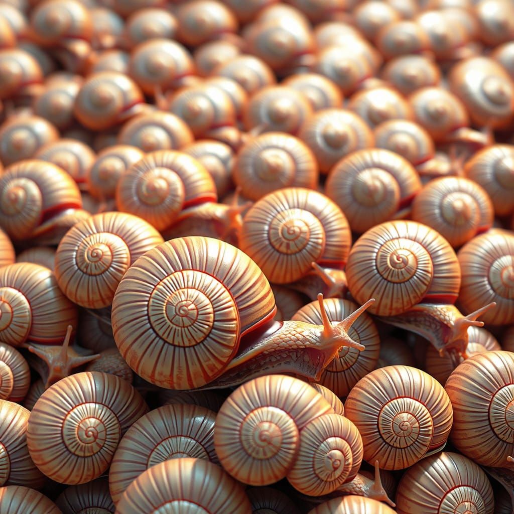 Fibonacci Snails - Vibrant 3D Anime Snails Showcase Fibonacc...