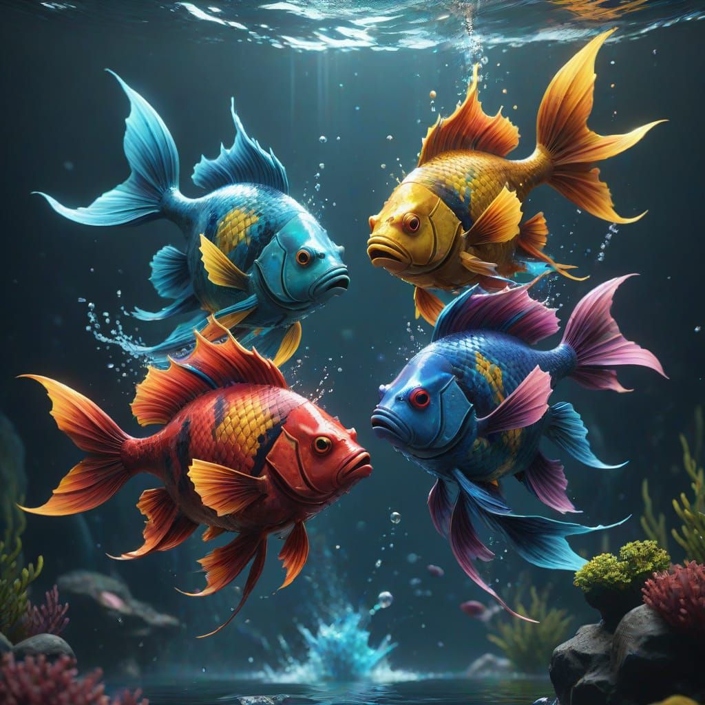 Who’s tapping on the glass? - Vibrant Fish Encounter in Fant...