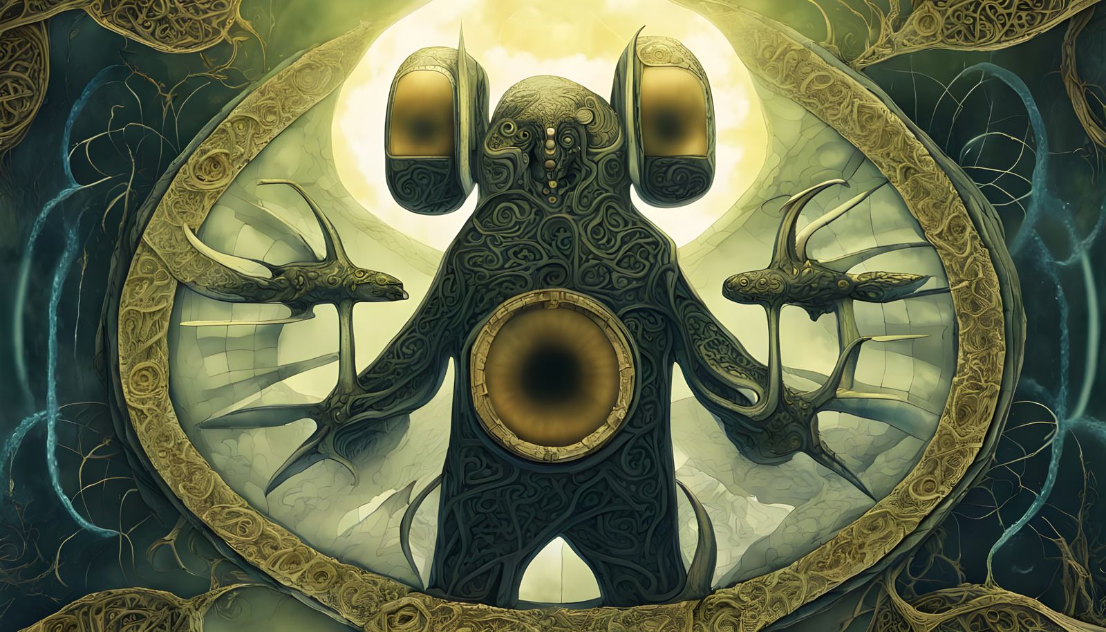 Fractured Sacred Geometry in Celtic 5D Design - AI Art