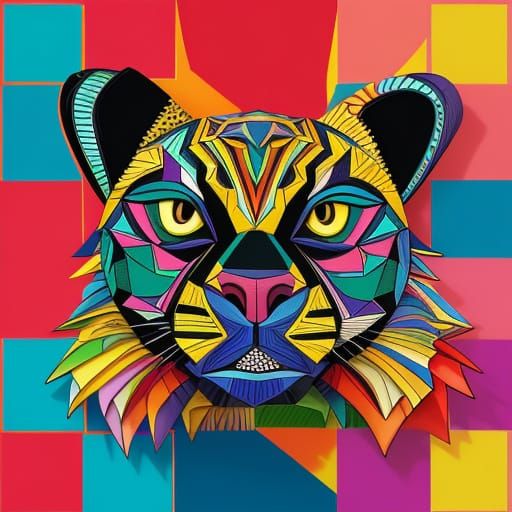 Cubist Masterpiece: Geometric Fauvism with Amiguru... - AI Art