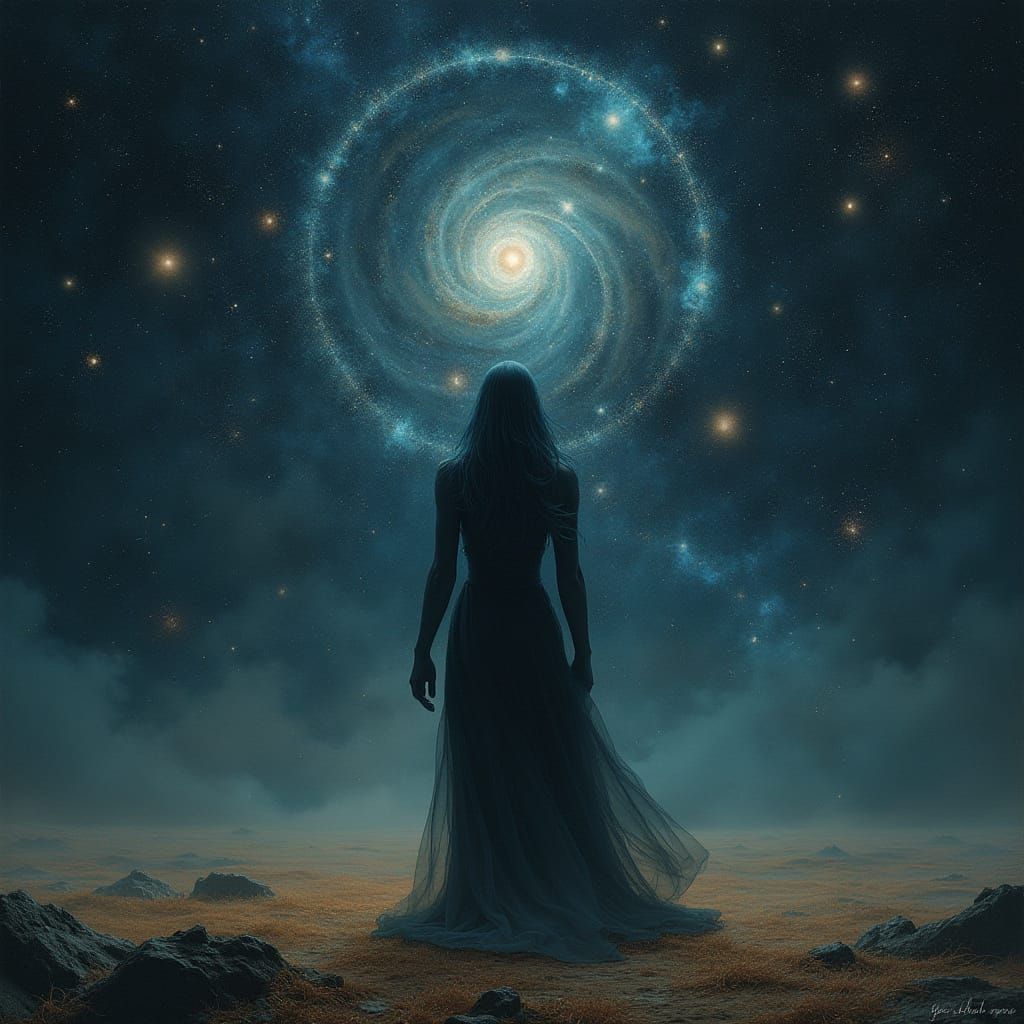 Cosmic Figure in Surreal, Futuristic Style - AI Art