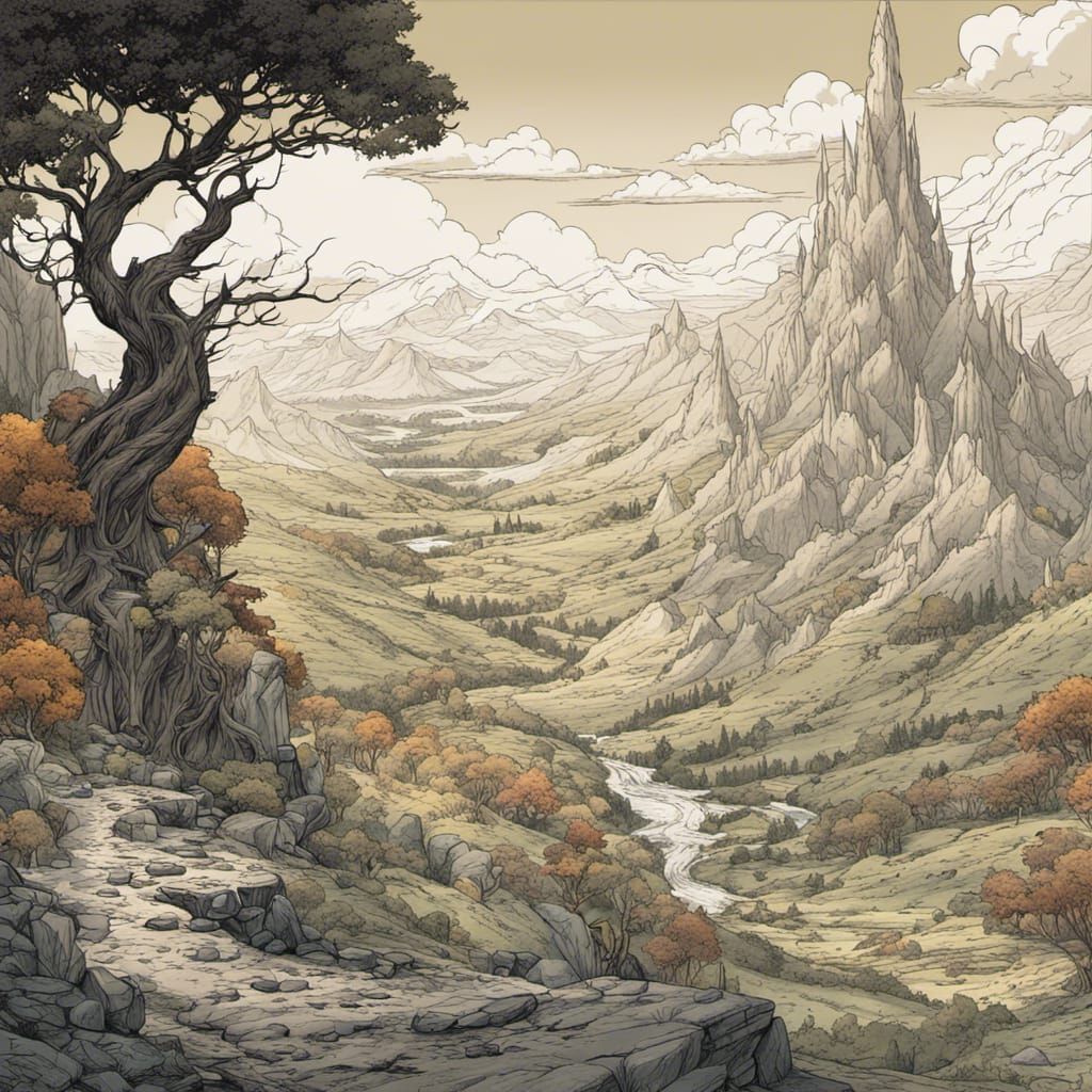 Tolkien-inspired landscape - AI Generated Artwork - NightCafe Creator