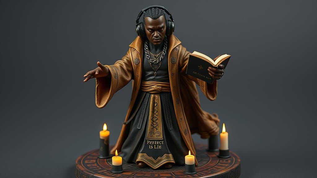 Neo-Soul Necromancer Action Figure in Stylized 3D - AI Art