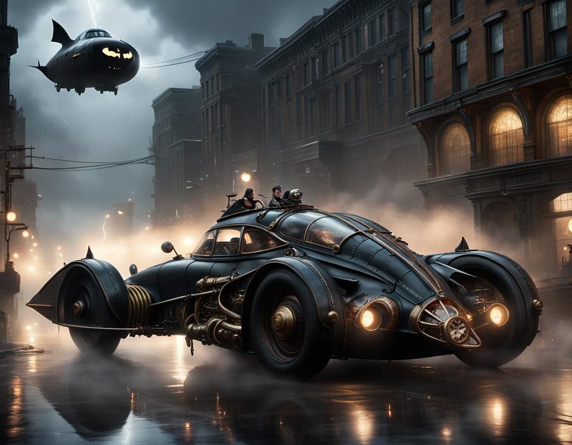 Batmobile and Catwoman - AI Generated Artwork - NightCafe Creator