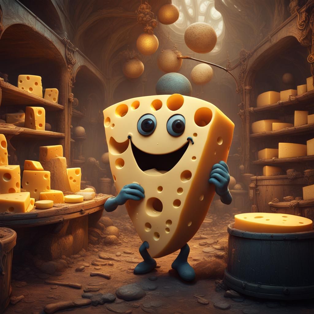 Cheese Man - Epic Fantasy Portrait in Vibrant Splendor