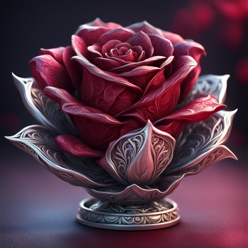 Silver Rosebud - AI Generated Artwork - NightCafe Creator