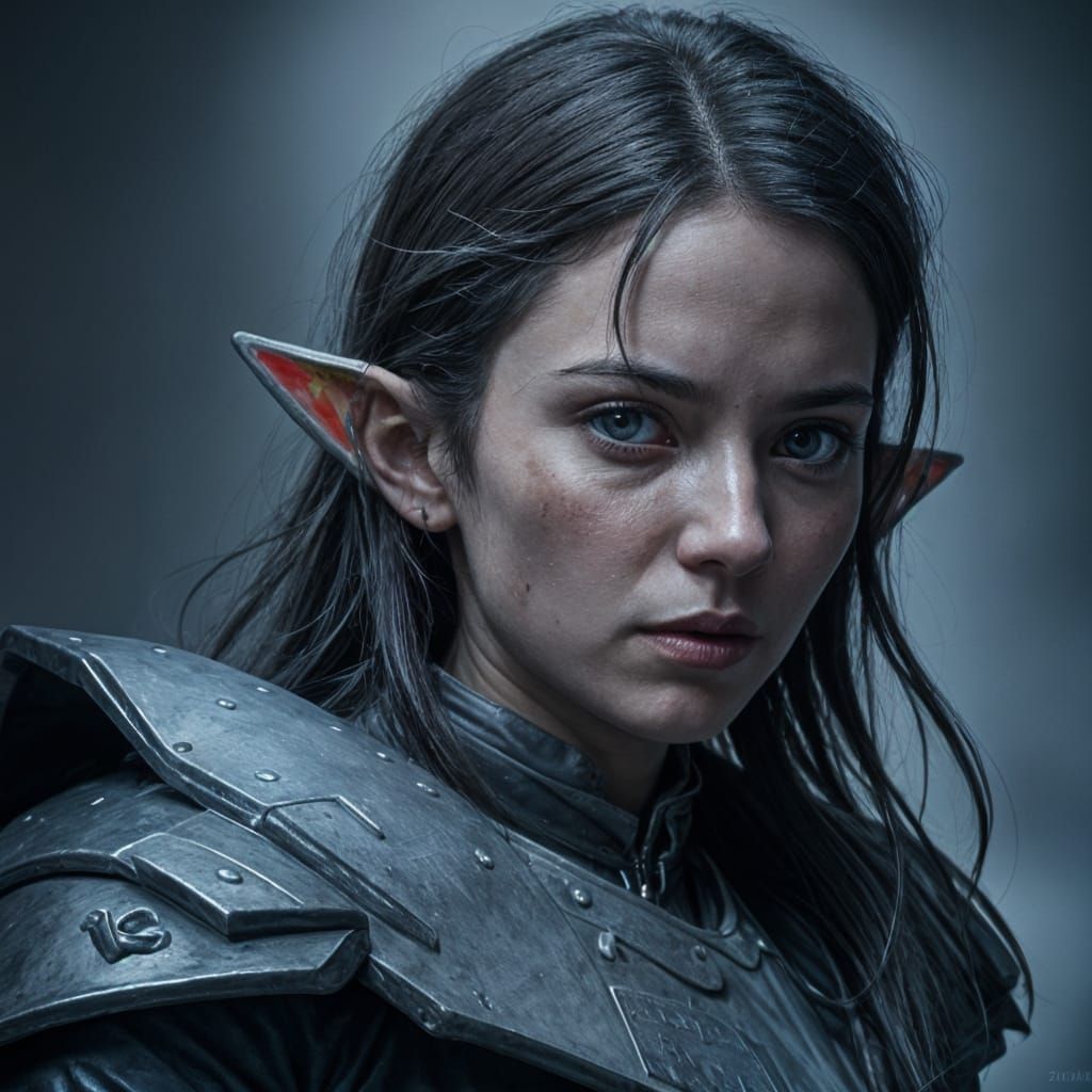 The resilient defenders - Sci-Fi Elf General in Graphene Arm...