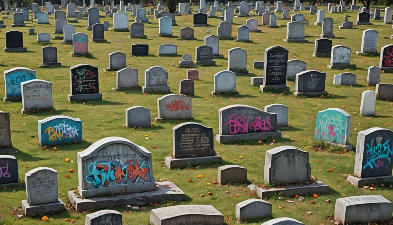 Graffiti graveyard II - AI Generated Artwork - NightCafe Creator