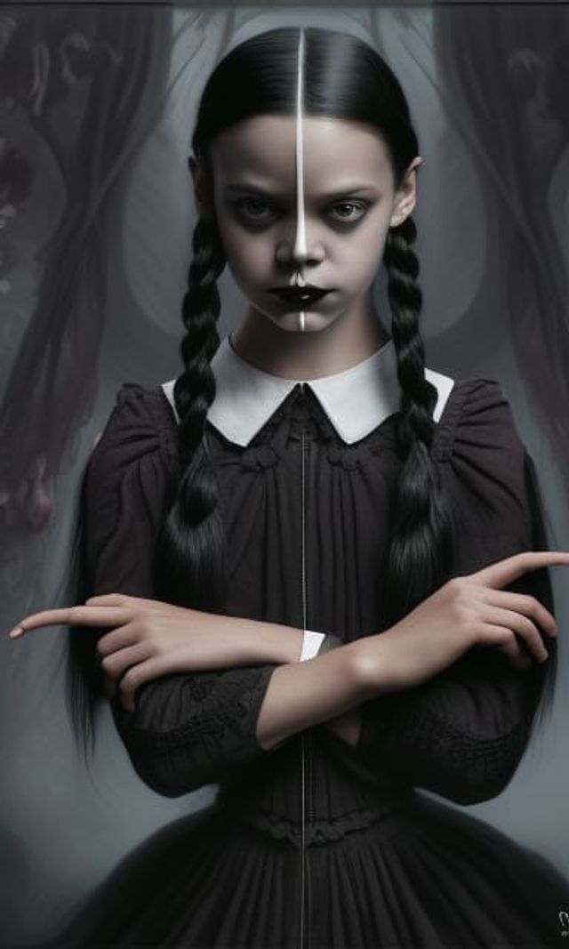 Jenna Ortega as "Wednesday Addams", Insanely Detailed, Beautiful Face ...