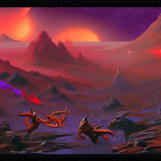 Ralph Bakshi Rotoscope Scifi Star Frontiers Yazarian Dralasite Combat ...