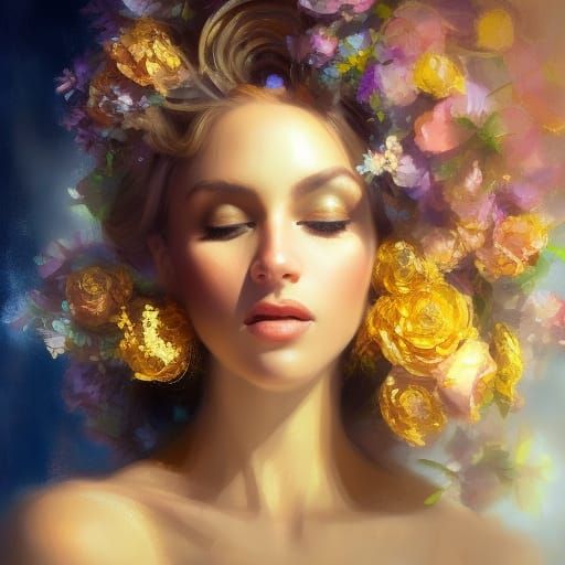 Portrait, mythical goddess, Inessa Garmash, Michael Garmash ...